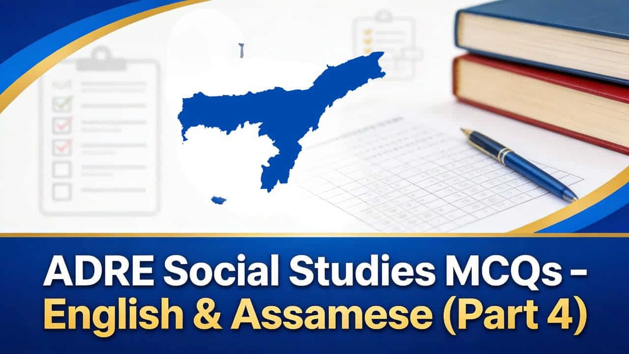 ADRE Social Studies MCQs in English & Assamese [Part 4] - All Job Exam GK